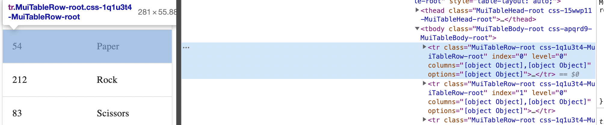 MTableBodyRow props being passed through to the DOM · Issue #677 · material-table-core/core · GitHub