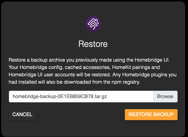 Restore Backup does not work · Issue #489 · homebridge/docker-homebridge · GitHub
