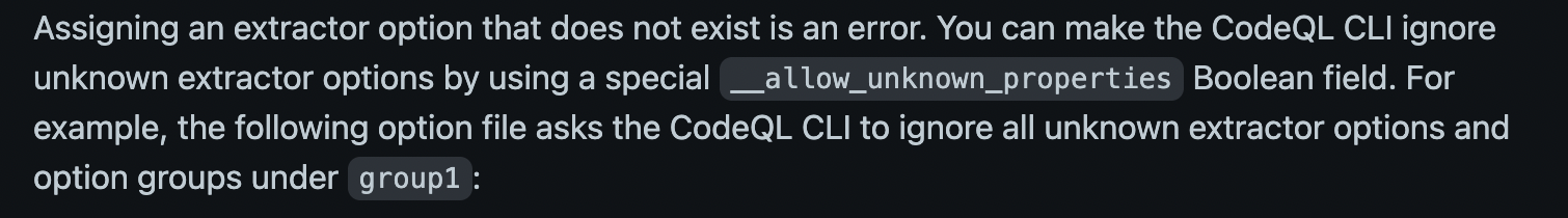 Fix multiple grammatical issue in CodeQL CLI extractor options documentation · Issue #24781 ...