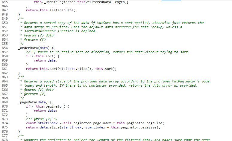 bug(material/table): breaks on subsequent data updates if passed null ...