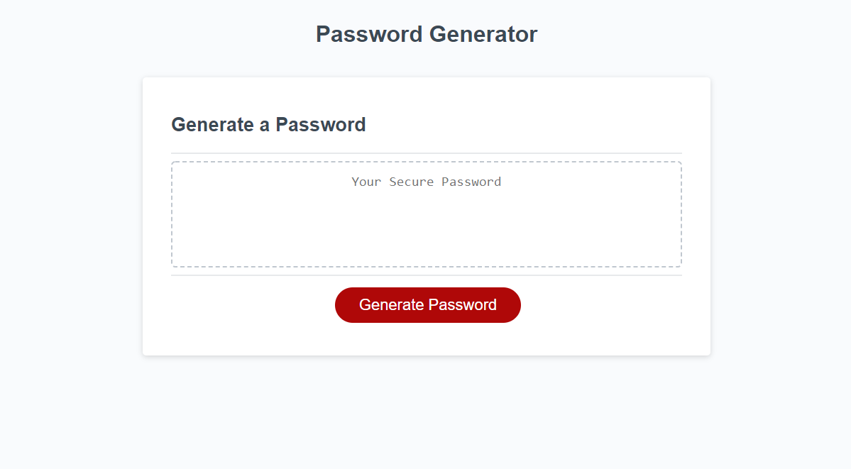 GitHub - amdiebolt/passwordGenerator