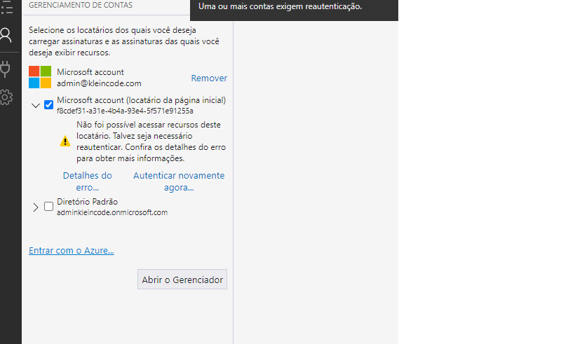 The authentication fails after my Azure account changes to validation with two factors. · Issue ...