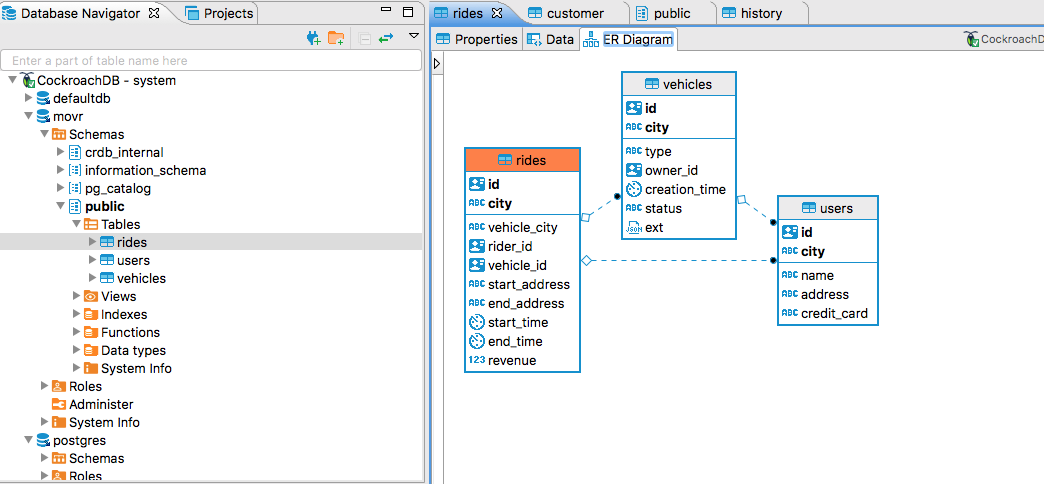 CockroachDB ER diagram produces java.lang ...