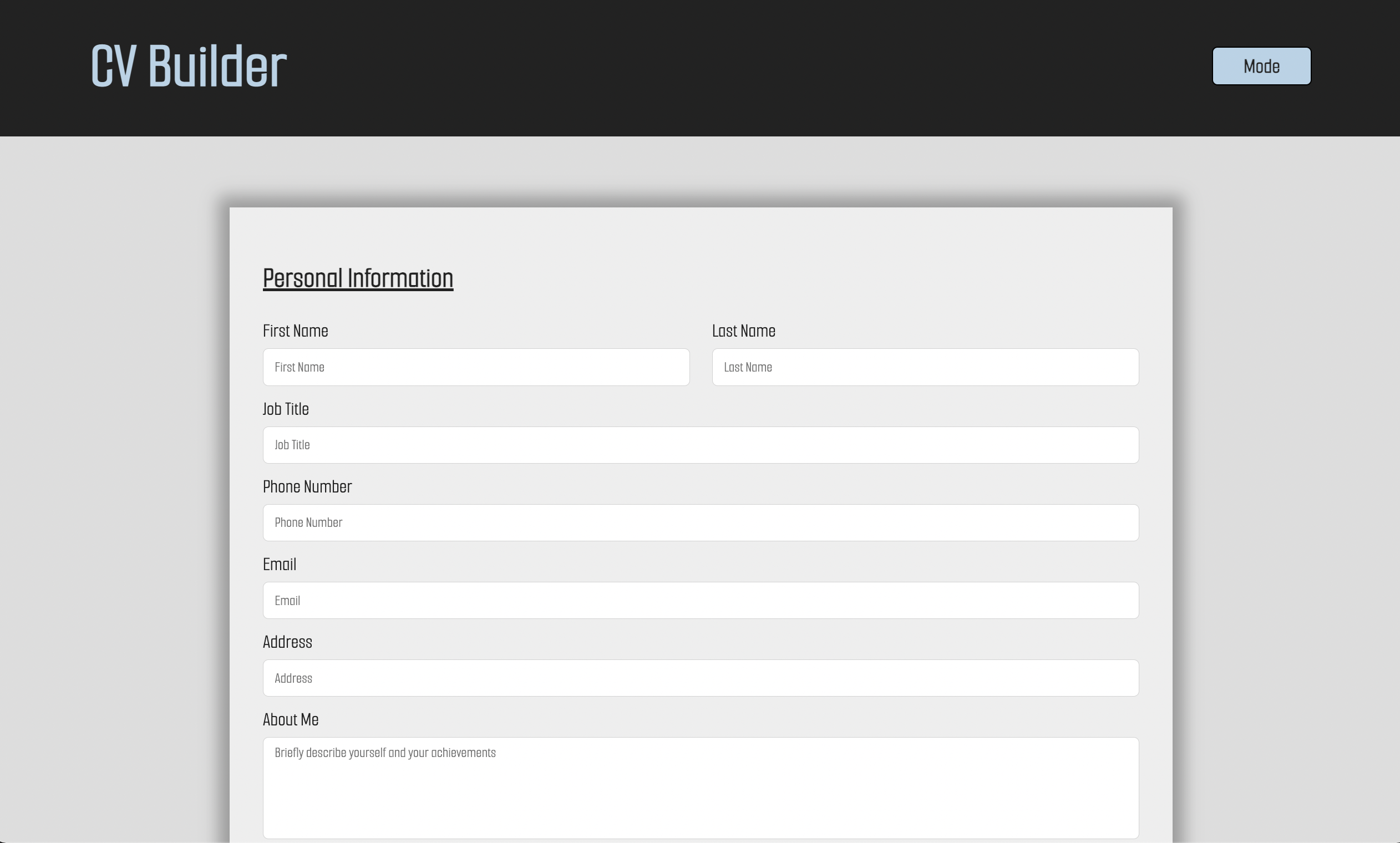 GitHub - Dhary-Anne/cv-builder