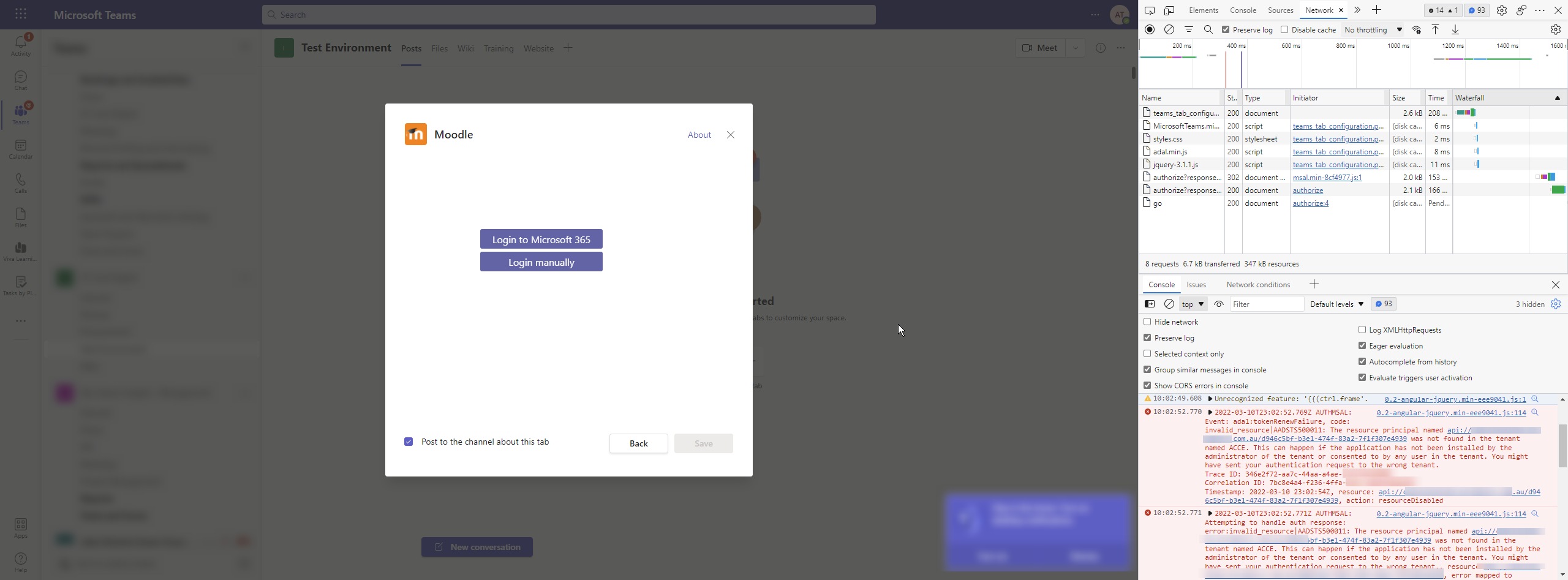 Teams App error - Cannot add Tabs - Resource not found · Issue #2008 · microsoft/o365-moodle ...