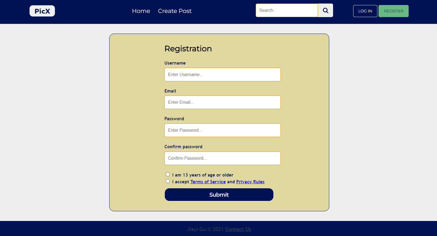 GitHub - Jiayi079/PicX_photos_share: The project will be a fully functional web application ...