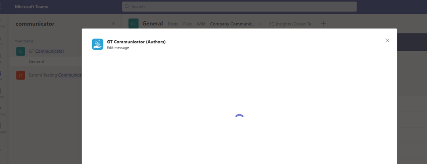 Timeout when calling microsoftTeams.authentication.notifySuccess(); in company communicator ...