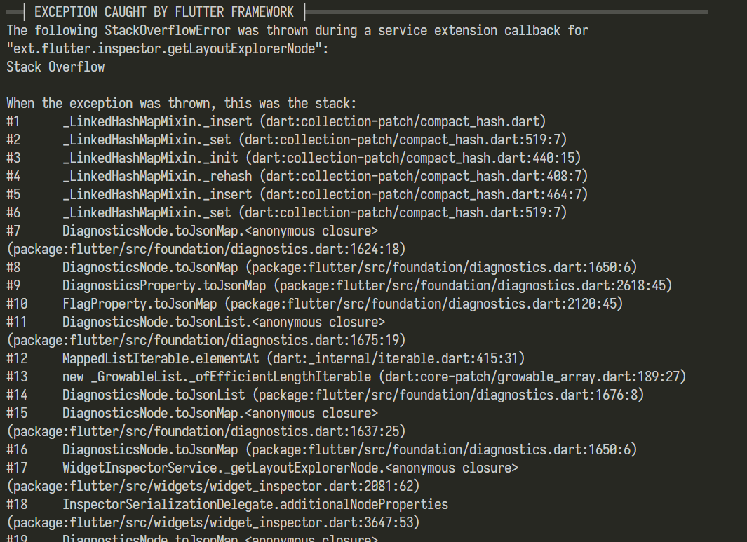 Stack Overflow Caused By Tooltip · Issue 6630 · Flutterdevtools · Github