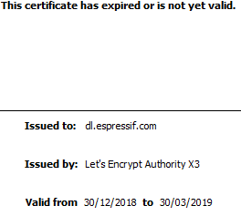 Toolchain HTTPS Cert invalid (https://dl.espressif.com/dl/xtensa-esp32-elf-linux64-1.22.0-75 ...