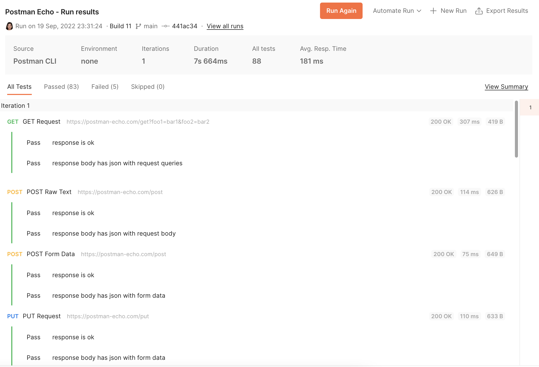 Not working : Import result json generated after newman execution from command line back to ...