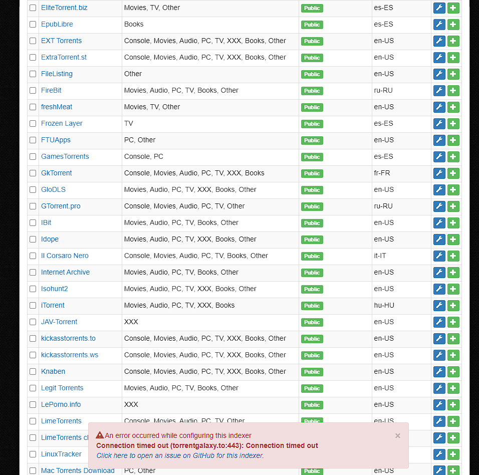 [torrentgalaxy] (configuring) Connection timed out (torrentgalaxy.to ...