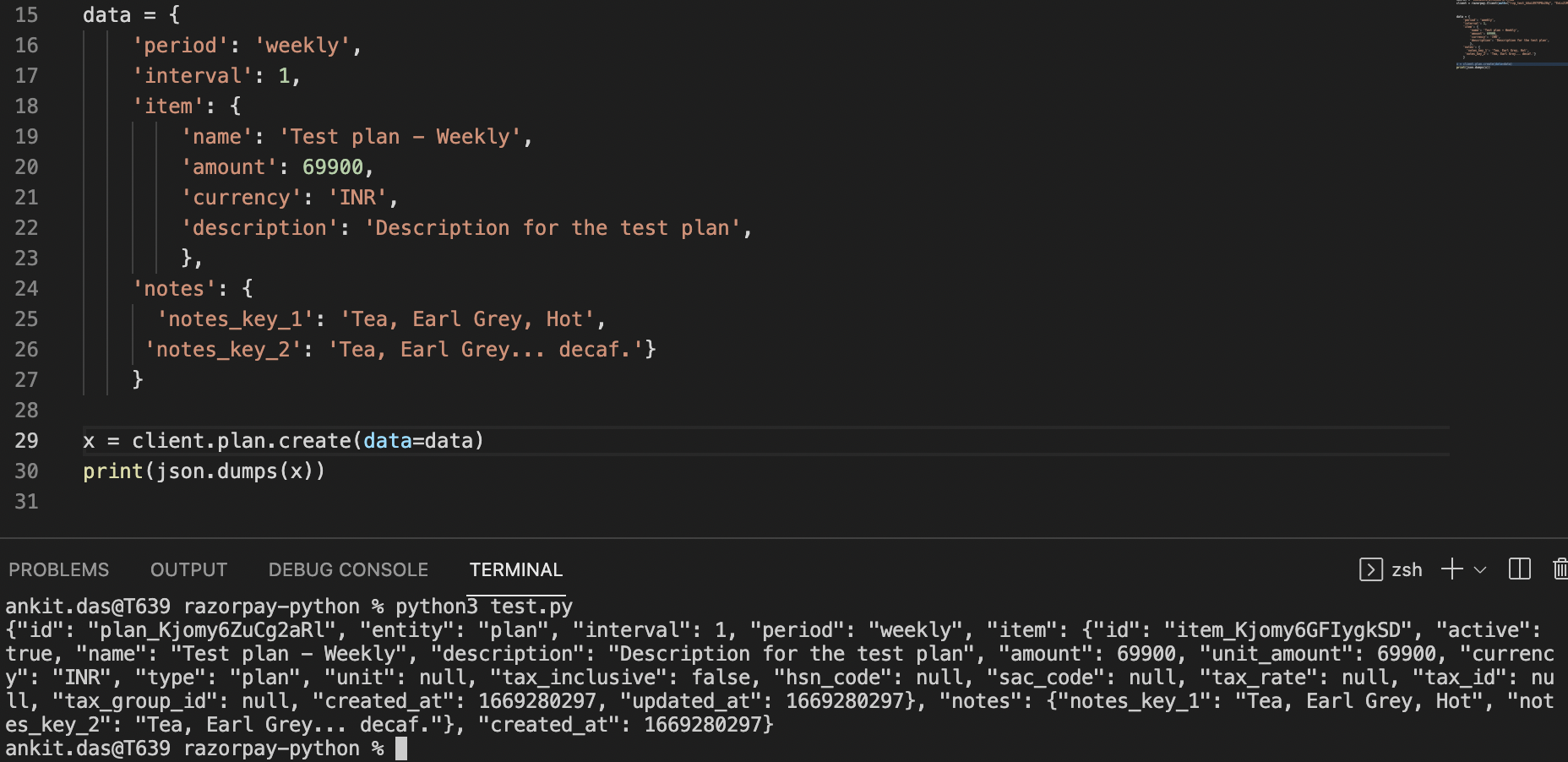 How to create a plan using the library · Issue #112 · razorpay/razorpay-python · GitHub