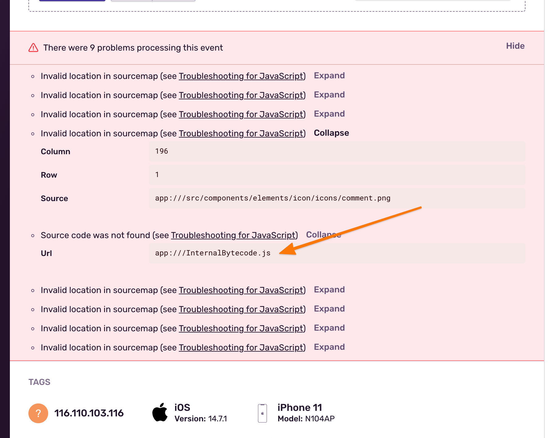 React native 0.65. Can not read ios stack trace. Missing app:///InternalBytecode.js · Issue ...