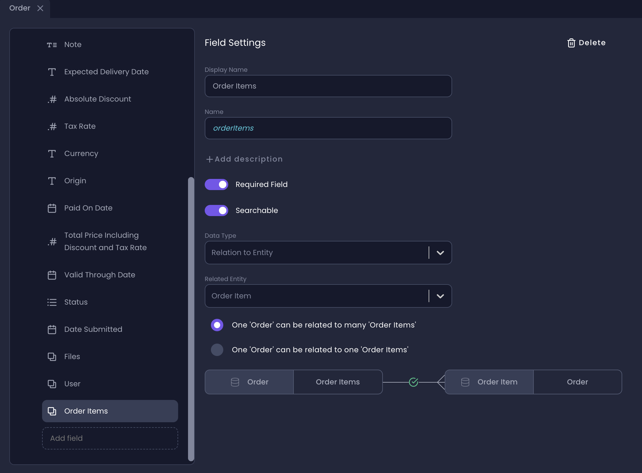 Data Service Generator: Relation fields are not displayed on parent (discrepancy between data ...