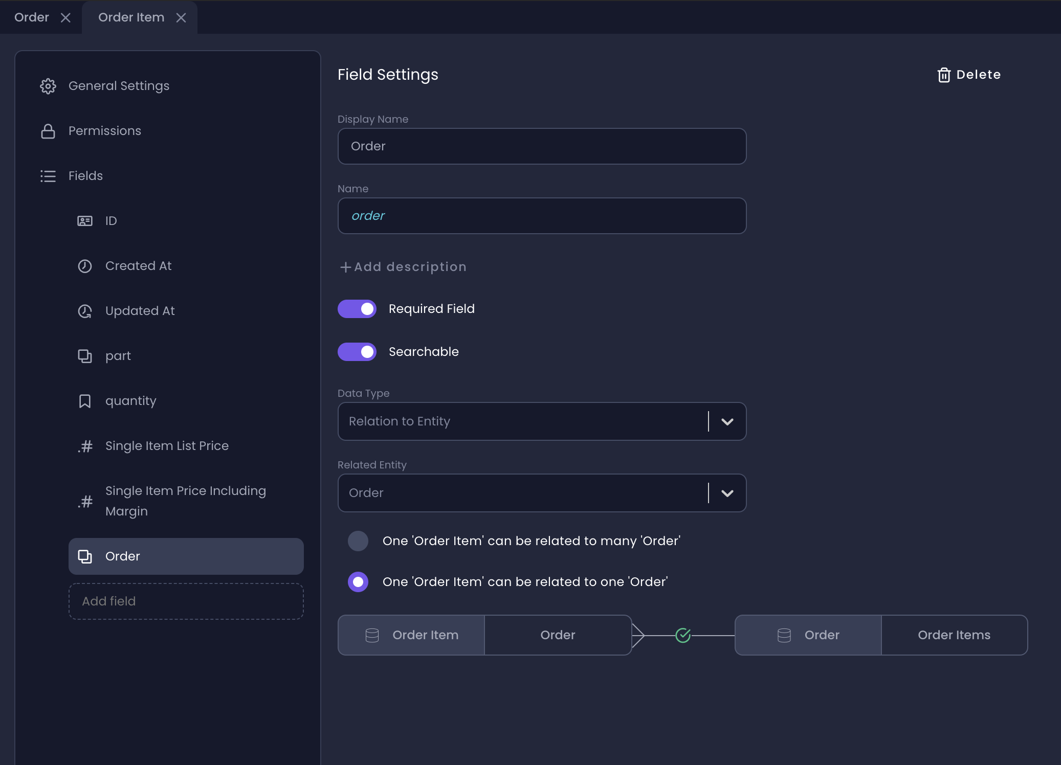 Data Service Generator: Relation fields are not displayed on parent (discrepancy between data ...