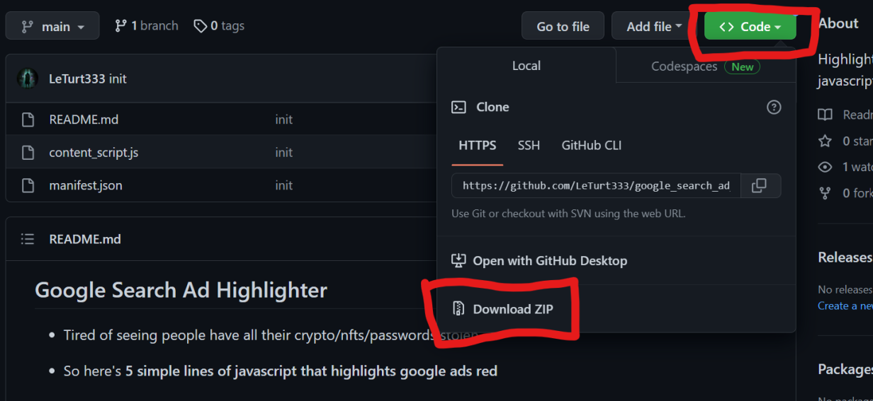 GitHub - LeTurt333/google_search_ad_highlighter: Highlight Google Ads red with 5 lines of ...