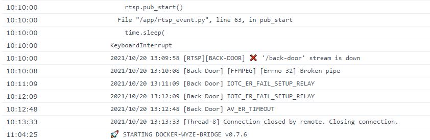 Stream Down, but with no Restart (Docker Nightly Release) · Issue #178 · mrlt8/docker-wyze ...