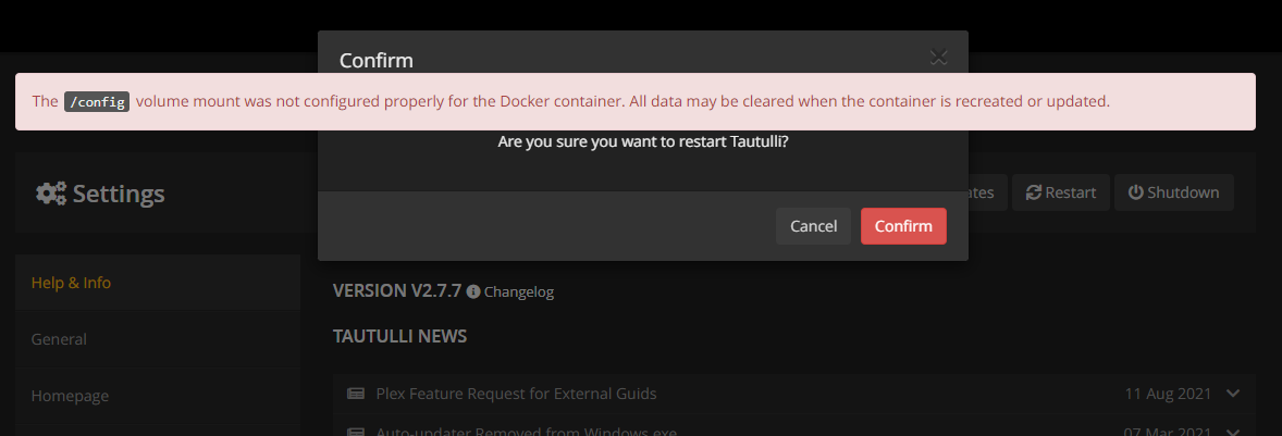 Incorrect `z-index` for warning message · Issue #1567 · Tautulli/Tautulli · GitHub