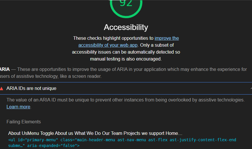 aria id are not unique · Issue #13189 · GoogleChrome/lighthouse · GitHub