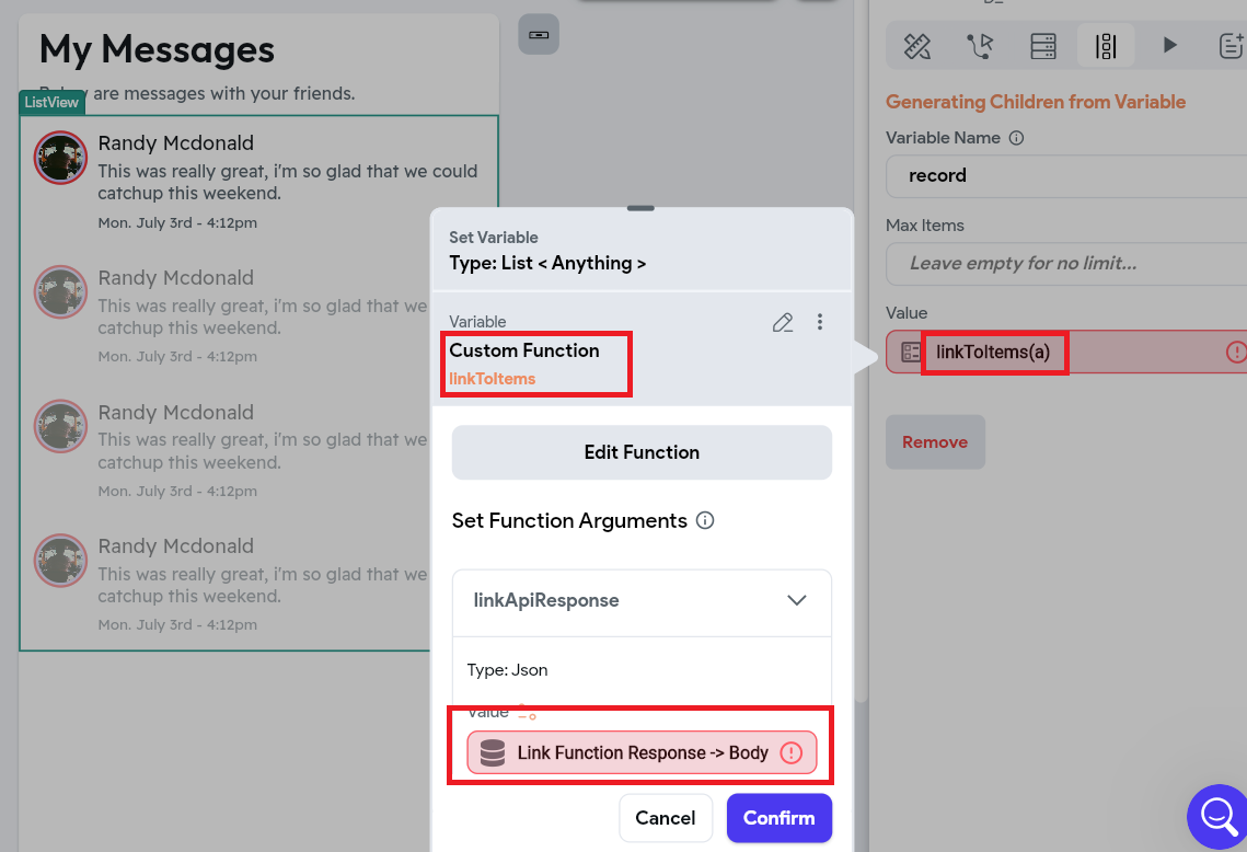 Generate children doesnt allow to use custom function · Issue #1532 · FlutterFlow/flutterflow ...