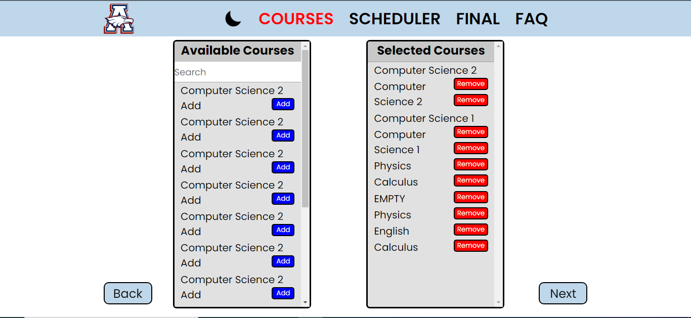 Fix Course Selection Page · Issue #106 · CSAllenISD/2023-ISP-ModelScheduler · GitHub
