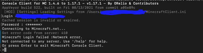Console Client not working with Microsoft Account gives Network Error · Issue #1737 · MCCTeam ...