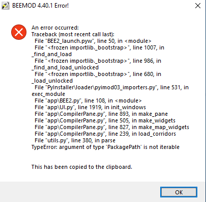 Traceback (most recent call last) File "BEE2_launch.pyw", line 50, in · Issue #1680 · BEEmod ...