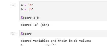 %store line magic cannot store multiple variables at once · Issue #12205 · ipython/ipython · GitHub