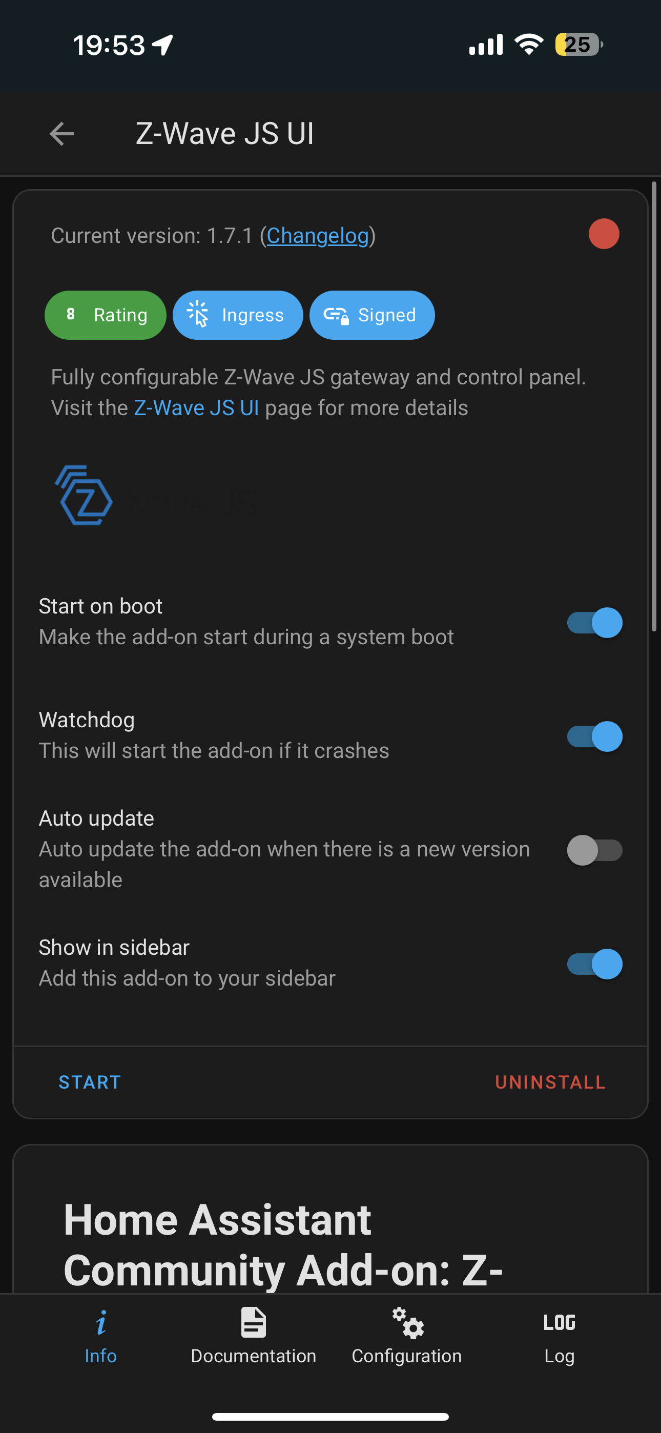 Can’t start stopping working 6 hours ago. Image ghcr.io/hassio-addons/zwave-js-ui/armv7:1.7.1 ...