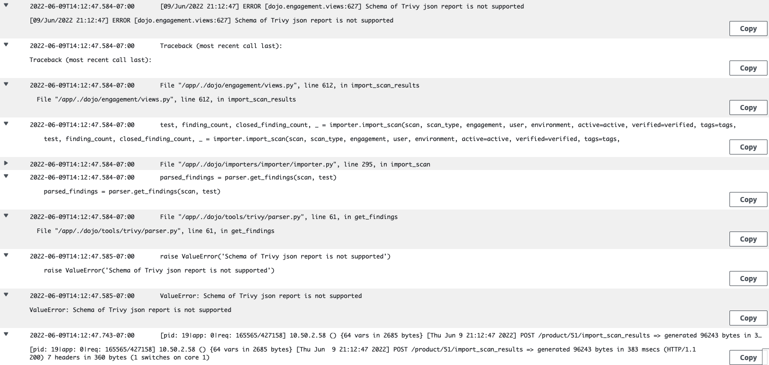 Trivy Upload Not Working · Issue 6393 · Defectdojodjango Defectdojo