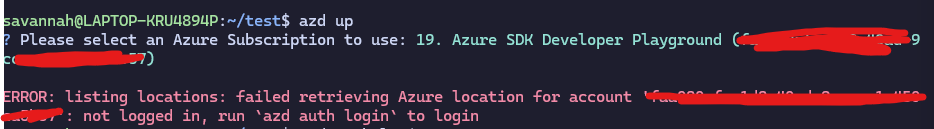 `azd up` shows subcriptions when unauthenticated and `config.json` empty · Issue #2054 · Azure ...