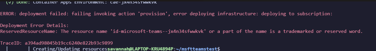Reserved resource name errors - need a workaround · Issue #2644 · Azure/azure-dev · GitHub