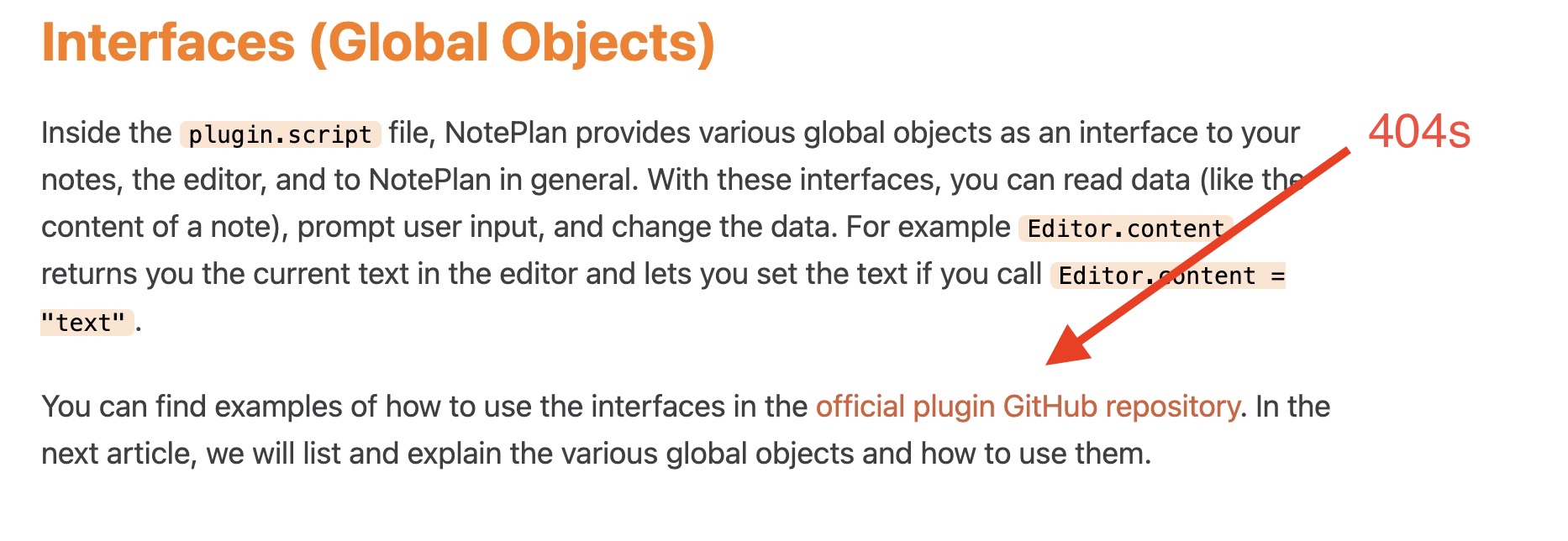 Documentation Bug · Issue #211 · NotePlan/plugins · GitHub