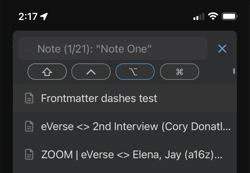 Modifier keys alter options in CommandBar and mod buttons for iphone ...