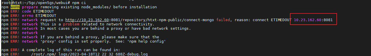 WEB:npm ci failed · Issue #2257 · open5gs/open5gs · GitHub