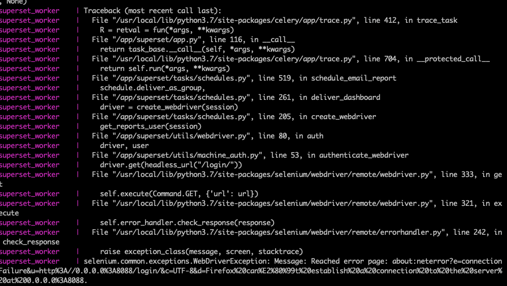Unable to send Dashboard emails · Issue #12863 · apache/superset · GitHub