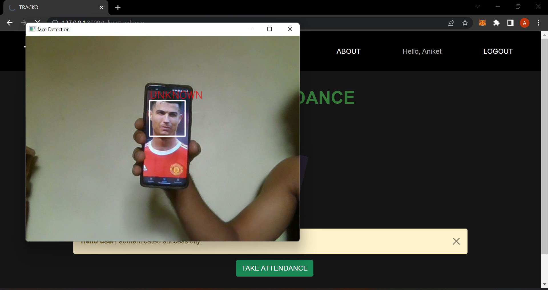 GitHub - aniketsh22/FACE-RECOGNITION-BASED-ATTENDANCE: A browser based ...