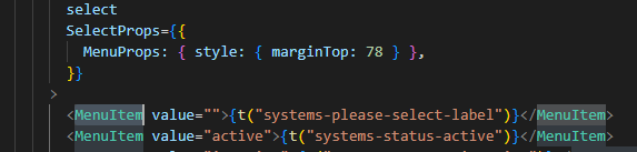 SelectValidator suggestion pop-up(MenuItem) showing on top of the field(should be show just ...
