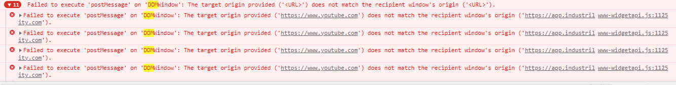 Failed To Execute Postmessage On Domwindow The Target Origin Provided Does