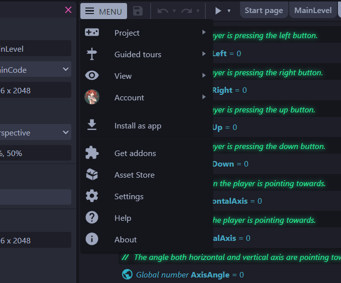 "Menu" context menu icons size not matching text size · Issue #6731 · Scirra/Construct-bugs · GitHub