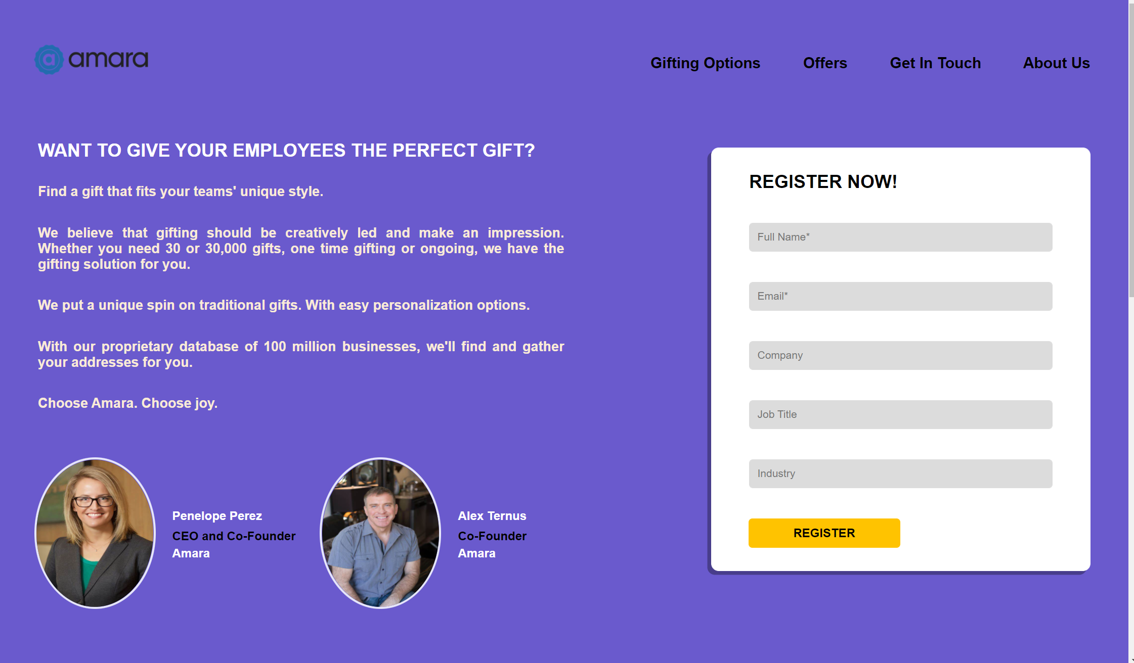 GitHub - SonakshiA/Amara-Landing-Page: Dummy landing webpage for a corporate gifting company