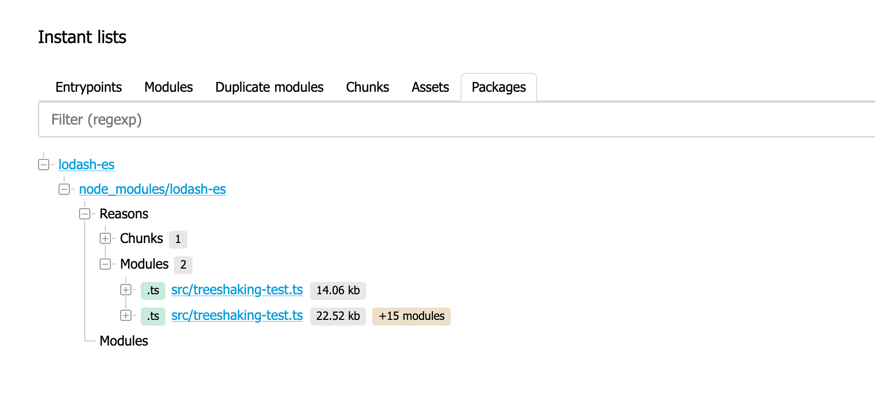 Package's modules not display in packages view or modules's view · Issue #194 · statoscope ...