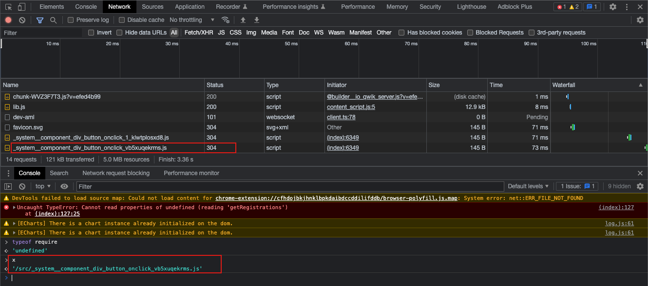 [🐞] Uncaught (in promise) Error: Dynamic require of "/src/_system__component_div_button_onclick ...