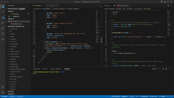 GitHub - tedtalktimmy/employee-tracker-SQL