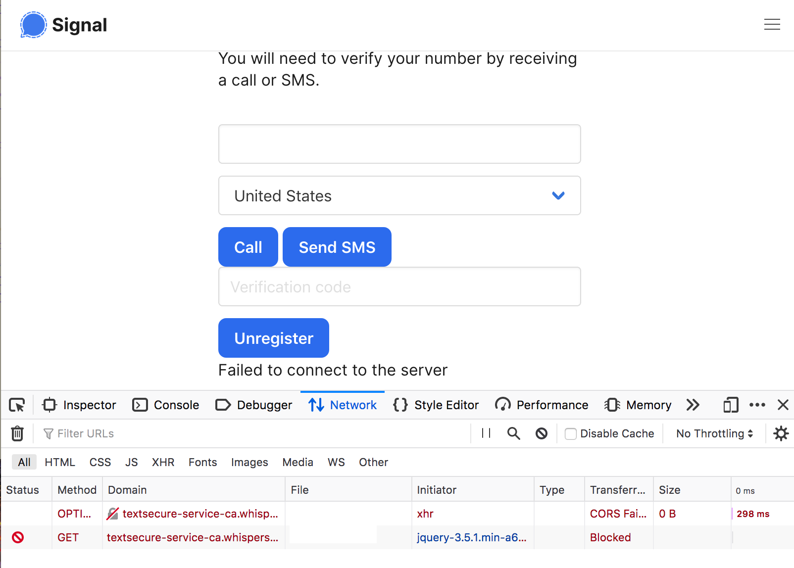 Unregistering fails due to CORS error · Issue #4503 · signalapp/Signal-Desktop · GitHub