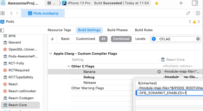Flipper not enabled for custom Xcode configurations · Issue #34332 · facebook/react-native · GitHub