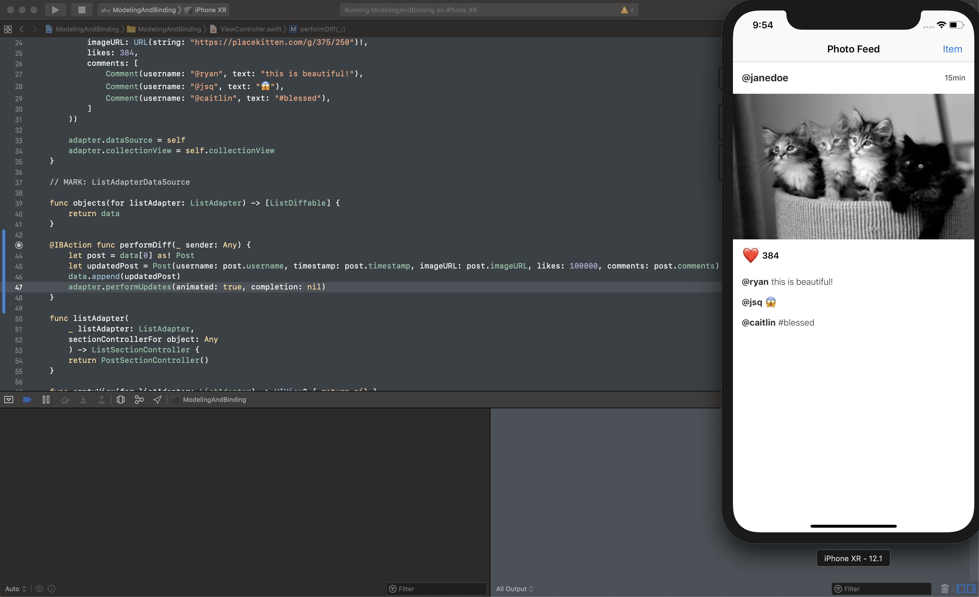ModelingAndBinding example confusion · Issue #1286 · Instagram/IGListKit · GitHub
