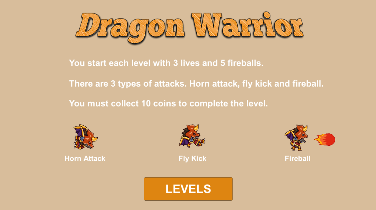 GitHub - yahsideniz/DragonWarrior: 2D adventure platform game with 3 levels.