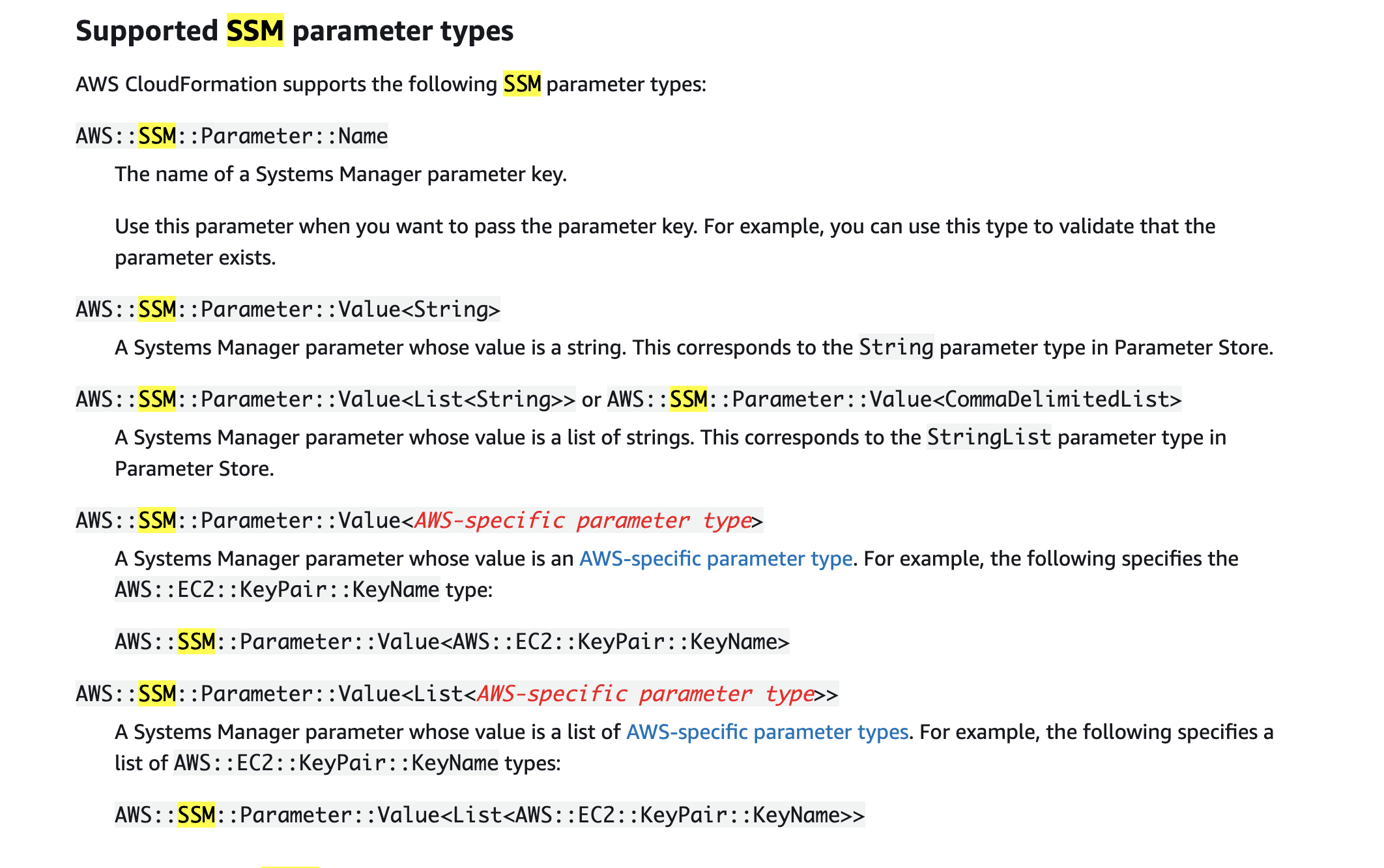 SSM parameter types - for example, Type: "AWS::SSM::Parameter::Value " · Issue #680 · aws-ia ...