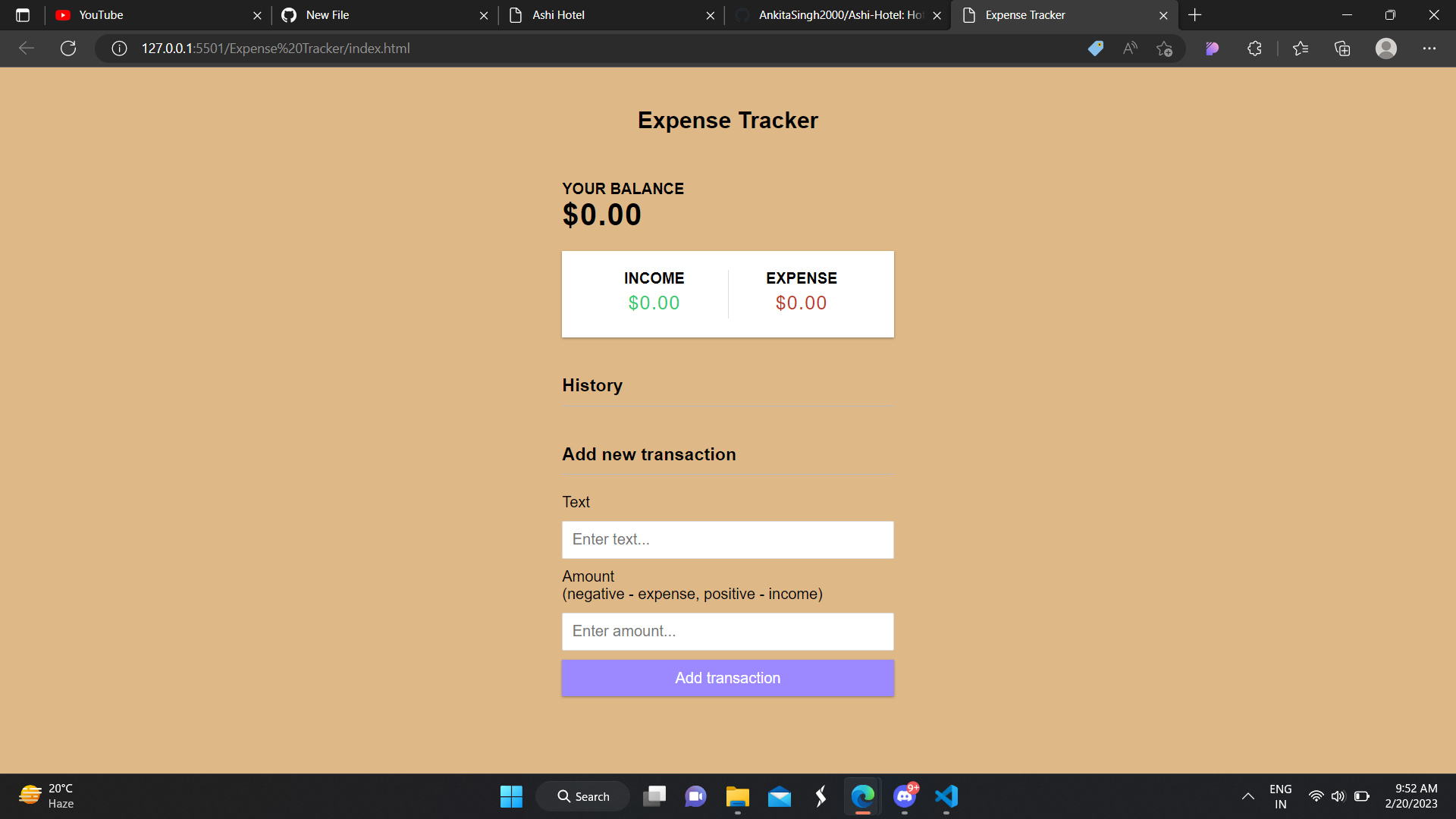 GitHub - AnkitaSingh2000/Expense-Tracker-: It will help user to track their expenditure